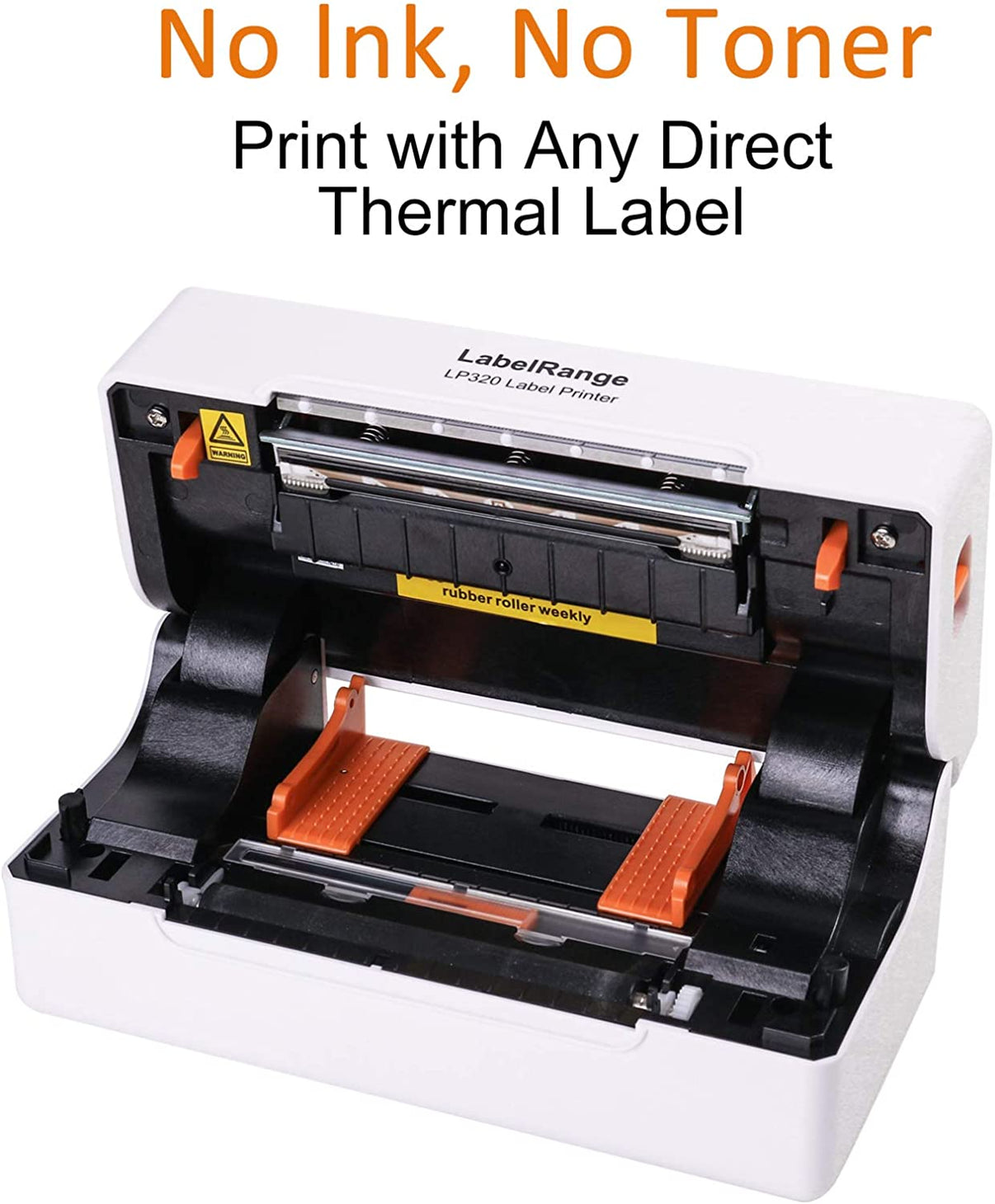 LabelRange LP320 Label Printer – High Speed 4x6 Thermal White+Orange ...