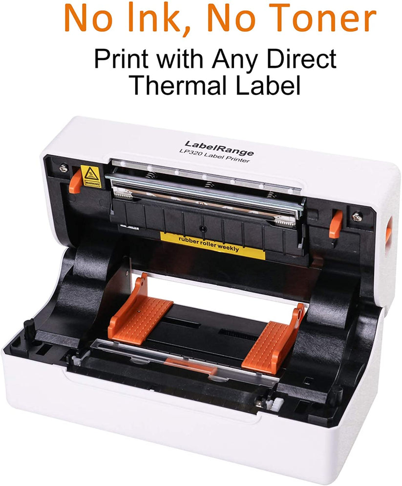 LabelRange LP320 Label Printer – High Speed 4x6 Thermal White+Orange ...